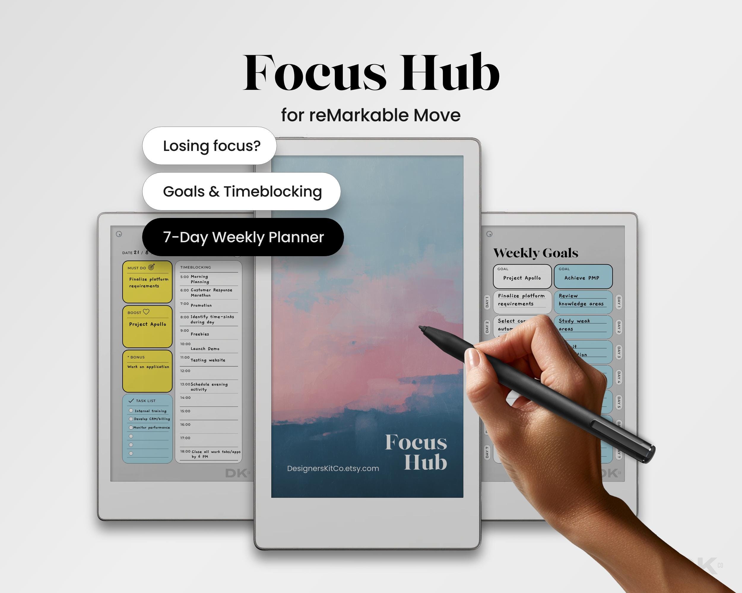 Focus Hub for Remarkable Move Template Goal Setting Planner Fits ...