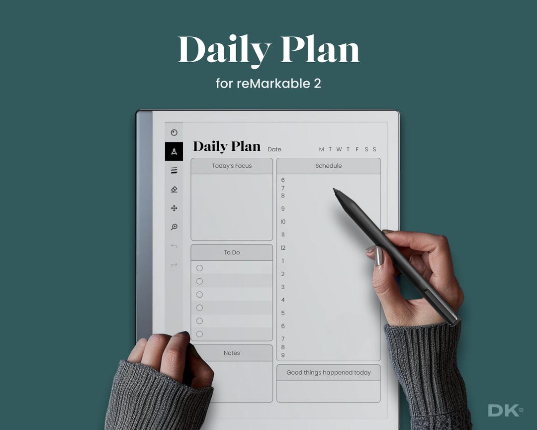 Daily Planner for Remarkable 2 Template Digital Daily Schedule to Do ...