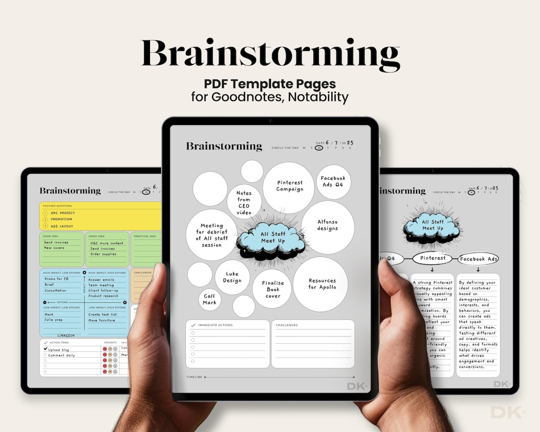 Brainstorming for Goodnotes Template Brainstorm Planner for Notability ...