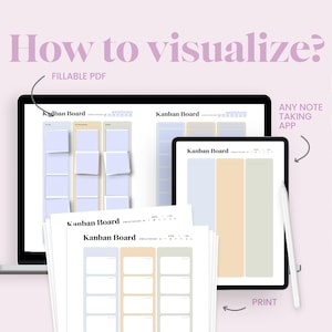 Kanban Board Printable Project Management Template Task Tracker PDF ...