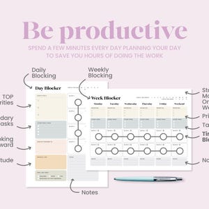 Time Block Planner Printable Daily Time Blocking Schedule Template ...