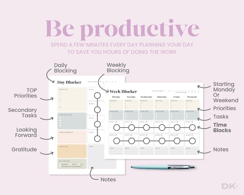 Time Block Planner Printable Daily Time Blocking Schedule Template ...