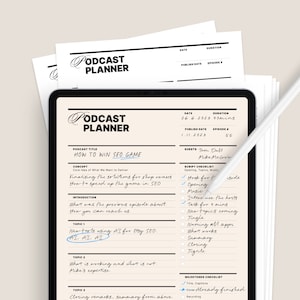 Podcast Content Plan Episode Podcast Idea Planner Printable Editorial ...