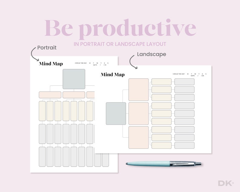Mind Map Printable Template Mind Mapping Planner Brainstorm Visual ...