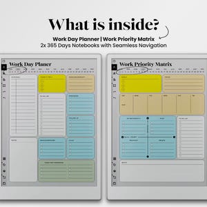 Work Day Planner for Remarkable Pro Template Work Notebook for ...