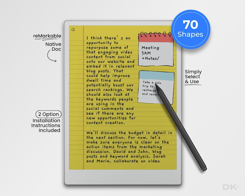 Doodle Stickers for Remarkable Paper Pro Charts Template Stickers for ...
