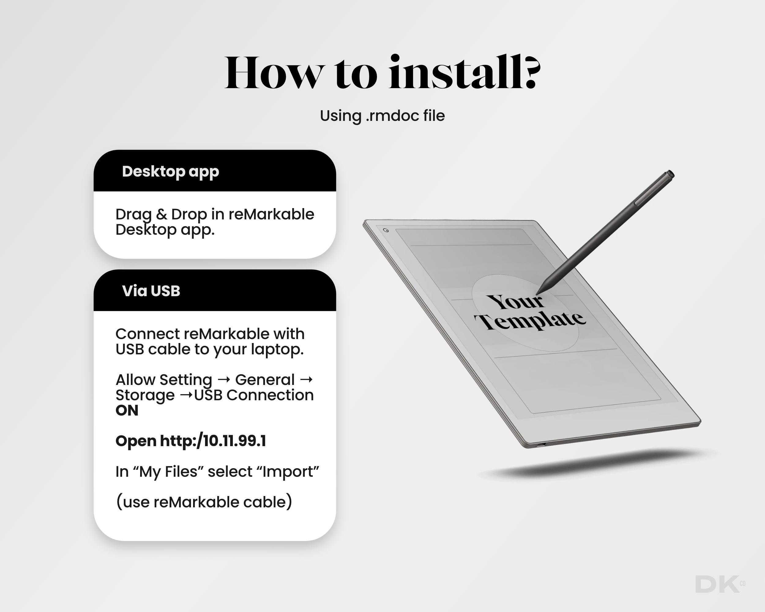 Productivity Widgets for Remarkable Paper Pro Template Stickers for ...