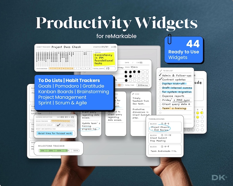 Productivity Widgets for Remarkable Paper Pro Template Stickers for ...
