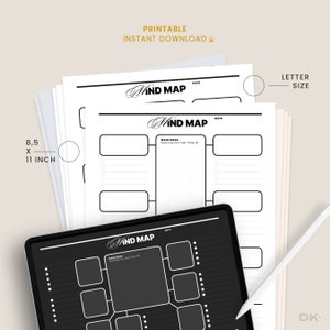 Mind Map Digital Layout Organizer Template Mind Mapping Journal ...
