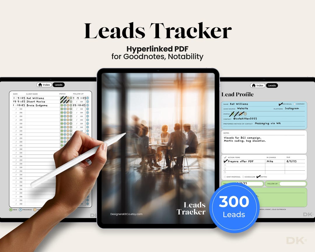 Leads Tracker for Goodnotes Client Tracker Lead Log Notebook for ...