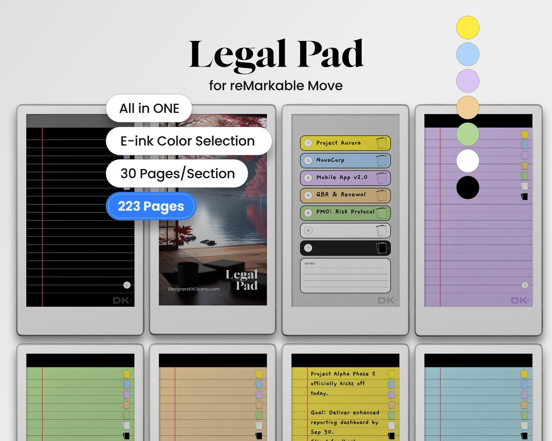Bloco de notas legal para modelo de movimento reMarkable Bloco de notas ...
