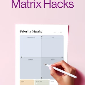 Priority Matrix Printable Template Eisenhover Decision Matrix Daily ...