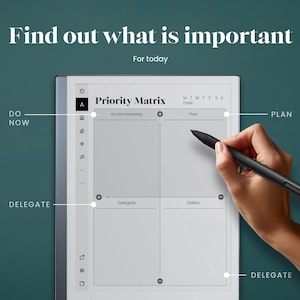 Priority Matrix for Remarkable 2 Template Task Tracker Planner ...