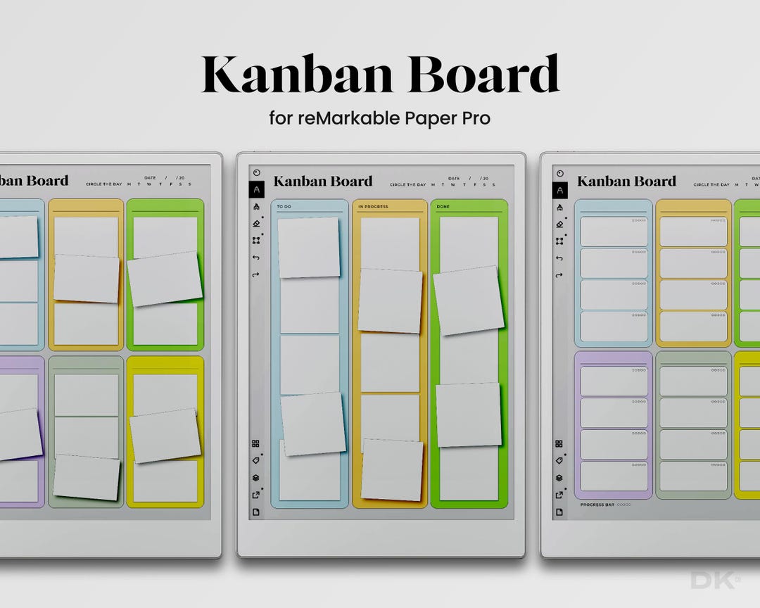 Kanban Board for Remarkable Paper Pro Template Kanban Board Digital ...