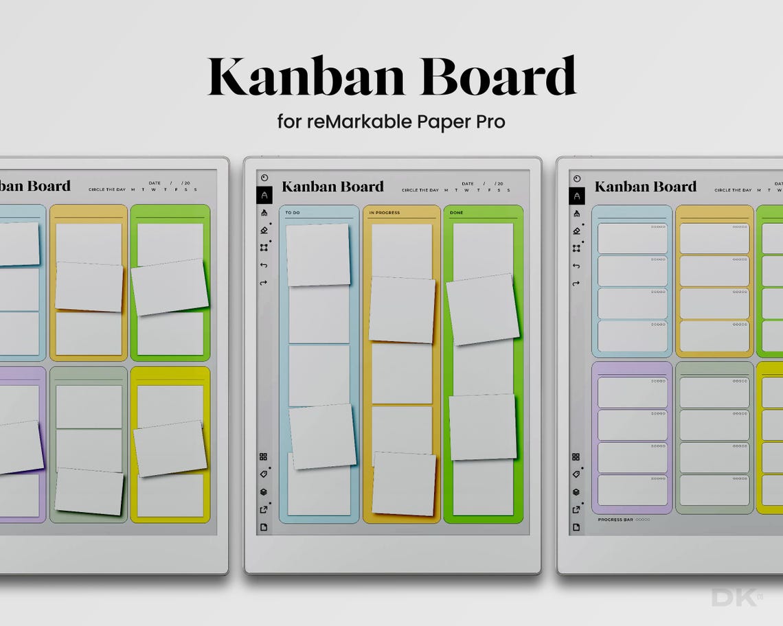 Kanban Board for Remarkable Paper Pro Template Kanban Board Digital ...