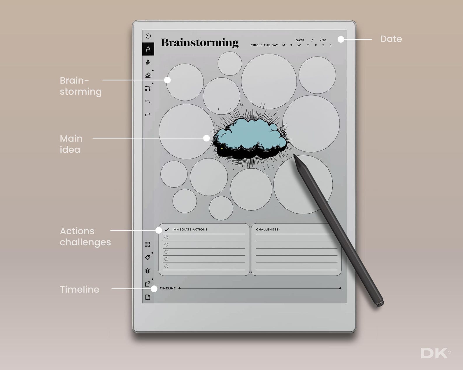 Brainstorming for Remarkable Paper Pro Template Brainstorm Planner for ...
