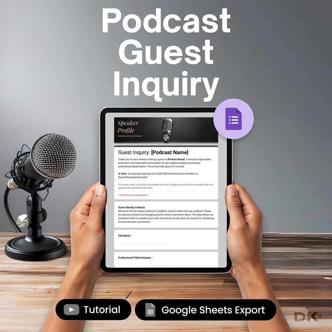 Podcast Guest Intake Form for Google Forms 2026 Professional Guest ...