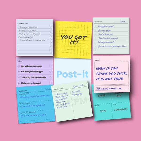 Sticky Note Template - Etsy