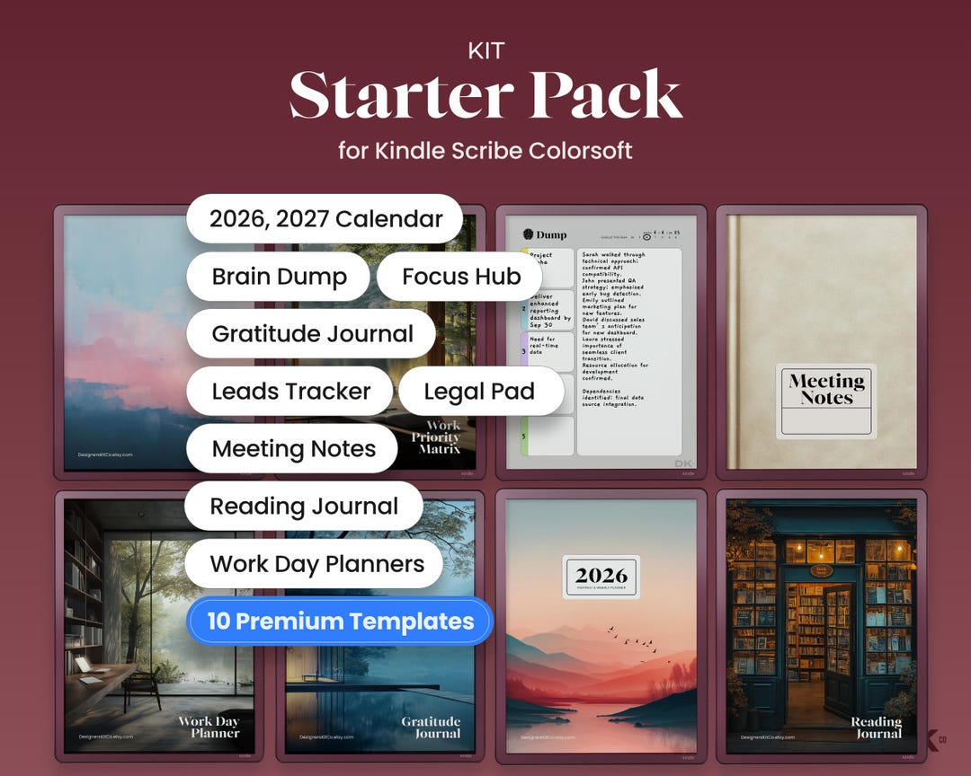 Starter Pack Kindle Scribe Colorsoft Productivity Bundle Reading ...