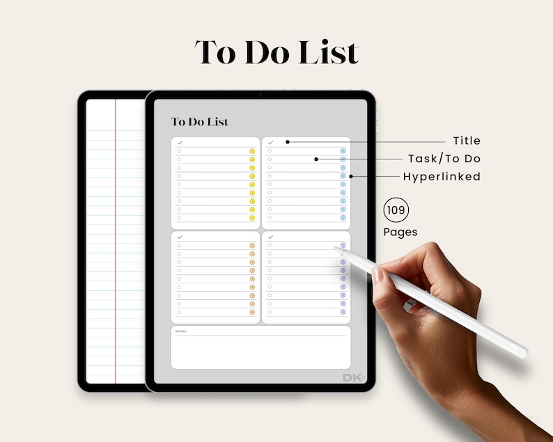 Modelo de lista de tarefas para Goodnotes, rastreador de tarefas ...