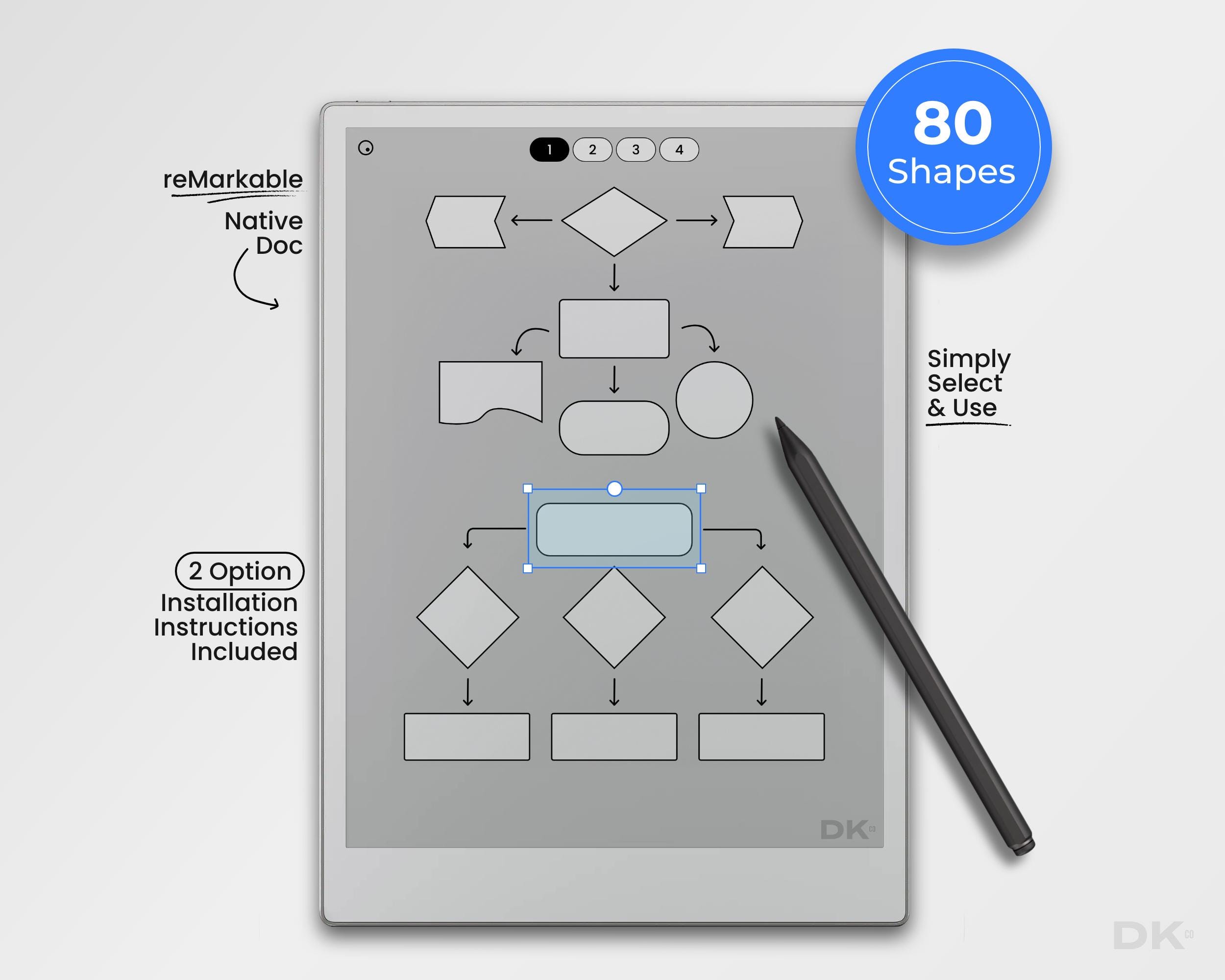 Flowchart Stickers for Remarkable Paper Pro Interactive Elements ...