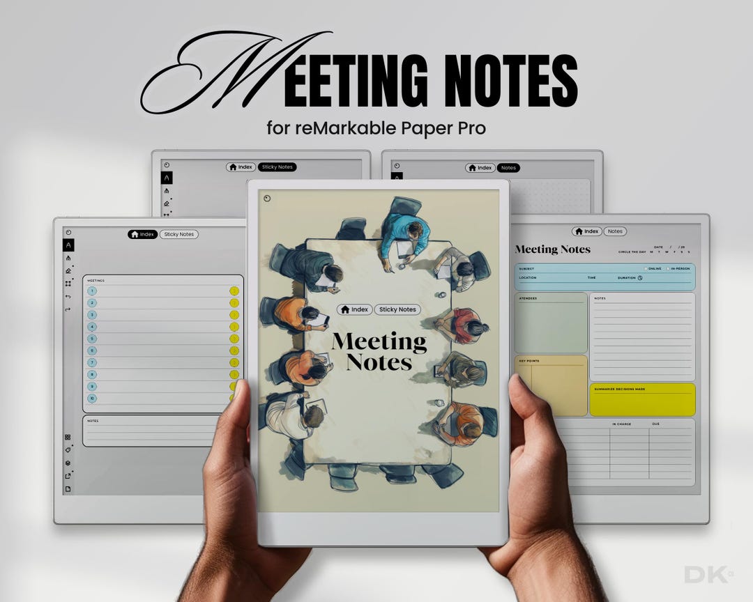 Meeting Notes for Remarkable Paper Pro Template Meeting Minutes Planner ...