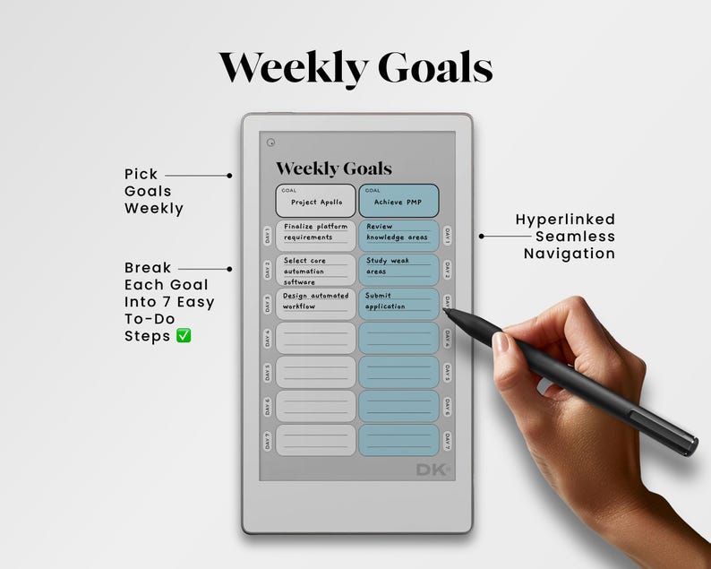 Focus Hub for Remarkable Move Template Goal Setting Planner Fits ...