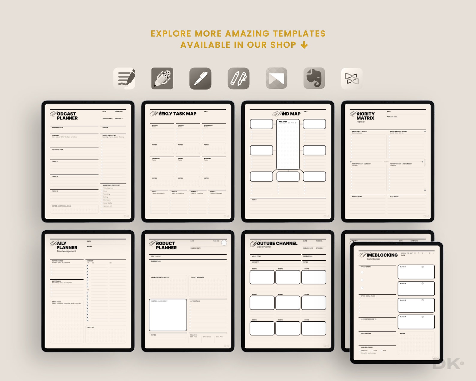 Mind Map Digital Layout Organizer Template Mind Mapping Journal ...