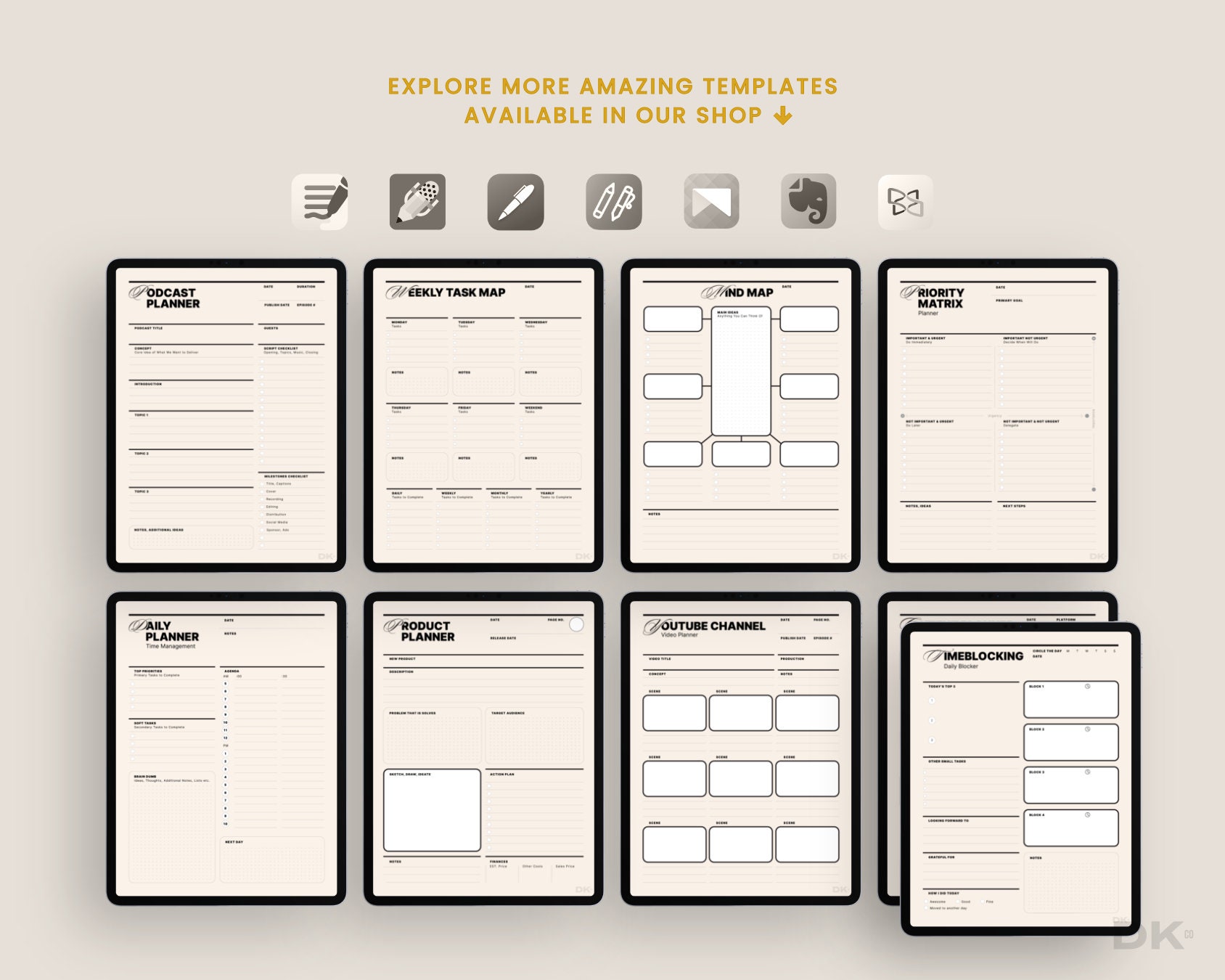 Mind Map Digital Layout Organizer Template Mind Mapping Journal ...