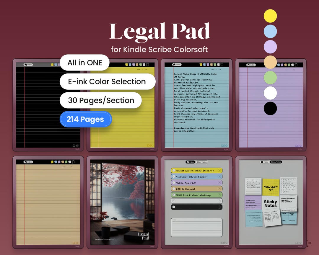 Bloco de notas digital para Kindle Scribe Colorsoft, com hiperlinks em ...