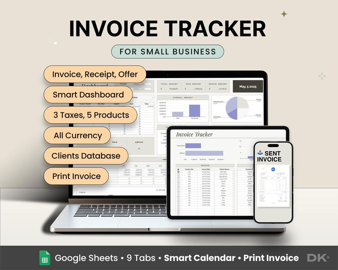 Invoice Management Tracking System for Google Sheets Payment Manager ...