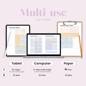 Editable Work Planner Printable Work Day Schedule Template Daily ...