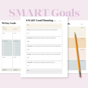 SMART Goal Planner Printable Smart Goal Tracker Productivity Monthly ...