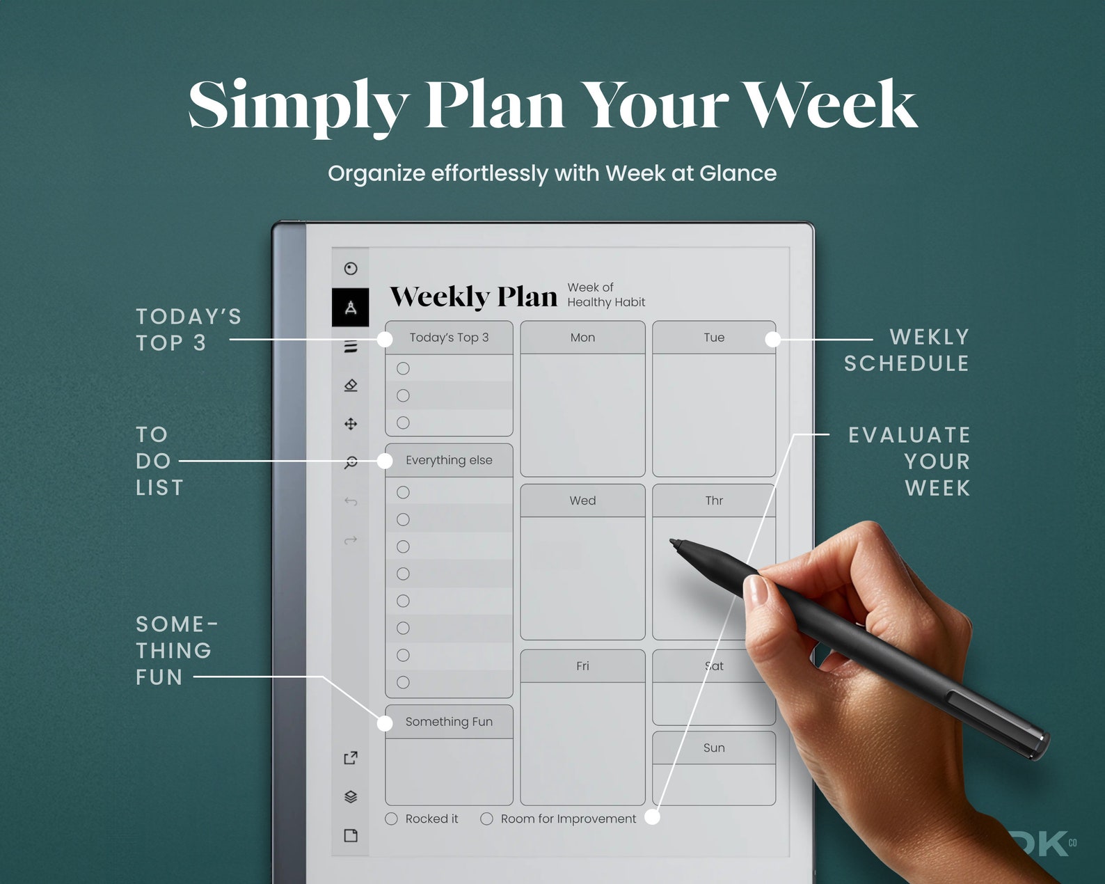 Remarkable Weekly Planner Digital Template Weekly Calendar to Do List ...