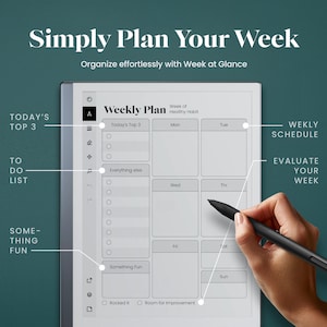 Weekly Planner for Remarkable 2 Template Weekly Calendar to Do List ...