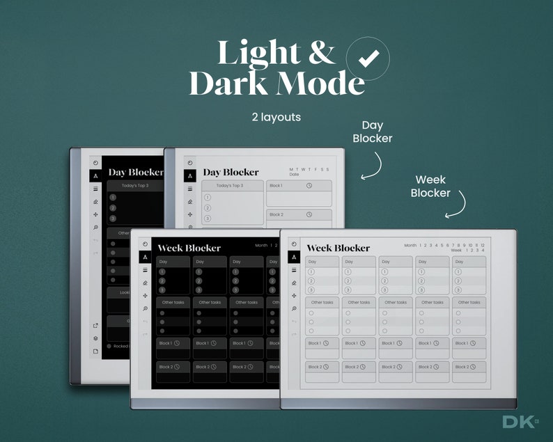 Timeblocking for Remarkable 2 Planner Timeblock Hourly Schedule Time ...