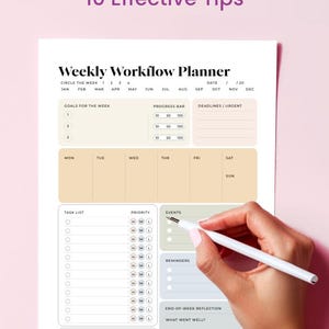 Editable Work Planner Printable Work Day Schedule Template Daily ...