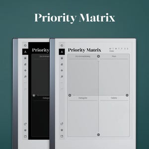Priority Matrix for Remarkable 2 Template Task Tracker Planner ...