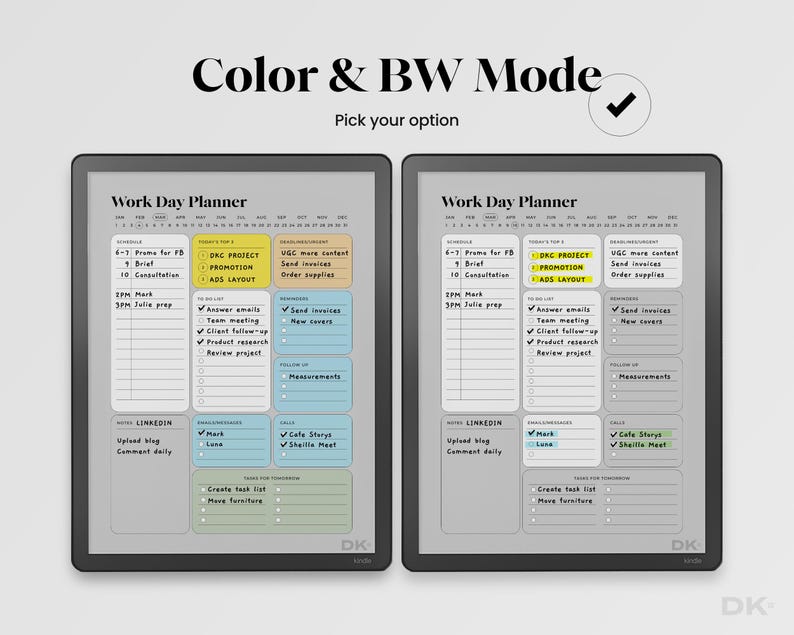 Productivity Planner for Kindle Scribe Colorsoft Daily Notes Task ...