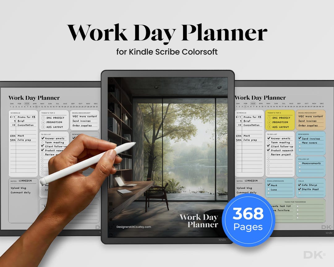 Productivity Planner for Kindle Scribe Colorsoft Daily Notes Task ...