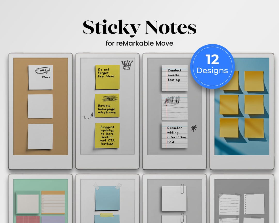 Sticky Notes for Remarkable Move Template Digital Notes Task Planner ...