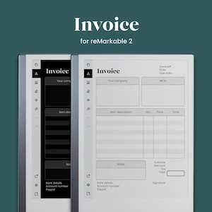 Invoice for Remarkable 2 Template Professional Invoice PDF Digital ...