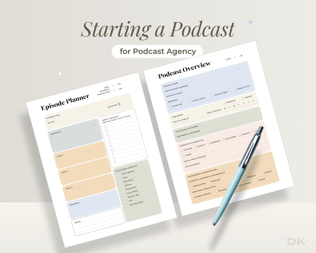 Podcast Planning Bundle for Audio Content Calendar Workflow System ...