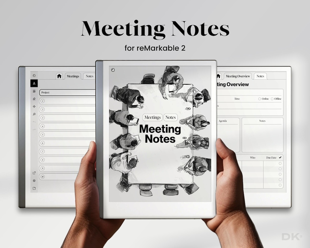 Meeting Notes Agenda for Remarkable 2 Tracker Meeting Minutes Planner ...