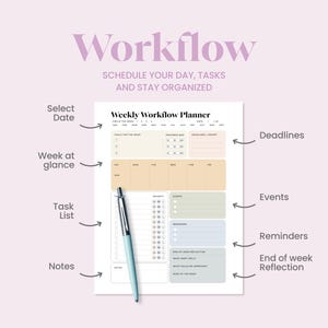 Editable Work Planner Printable Work Day Schedule Template Daily ...