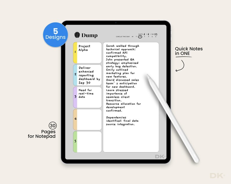 Brain Dump for Goodnotes Template Brain Dump Digital Planner Mind Map ...