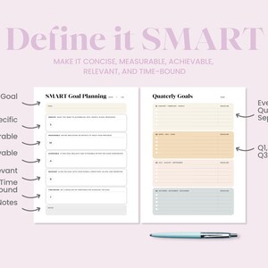 SMART Goal Planner Printable Smart Goal Tracker Productivity Monthly ...
