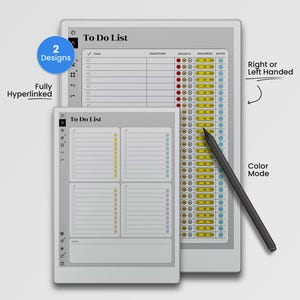 To Do List Template for Remarkable Pro to Do List and Notes for ...