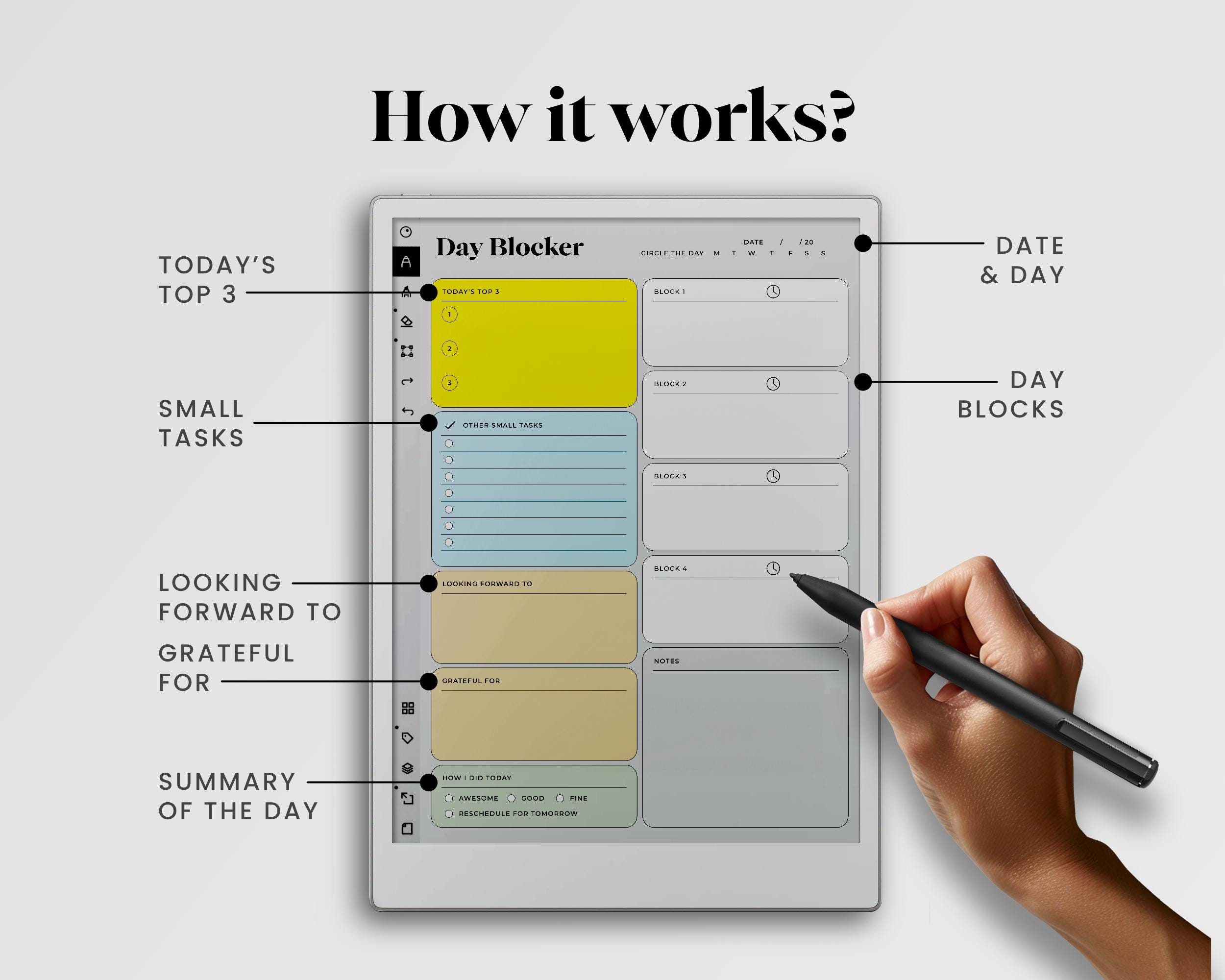 Time Management for Remarkable Paper Pro Template Daily Planner ...