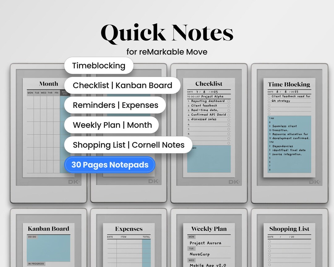 Quick Notes for Remarkable Move Template Digital Notes Task Planner ...